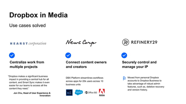Media industry Dropbox enterprise | PPT