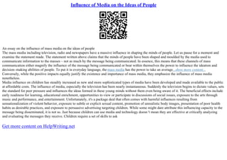 Media Influence | PDF