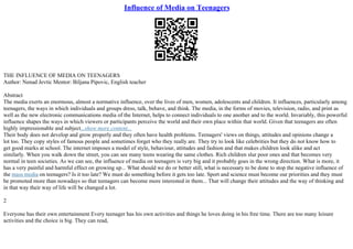 Media Influence | PDF