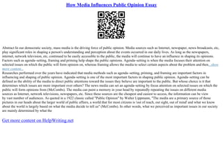 Media Influence | PDF