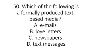 MEDIA INFORMATION LITERACY 31 to 50.pptx | Technology & Computing