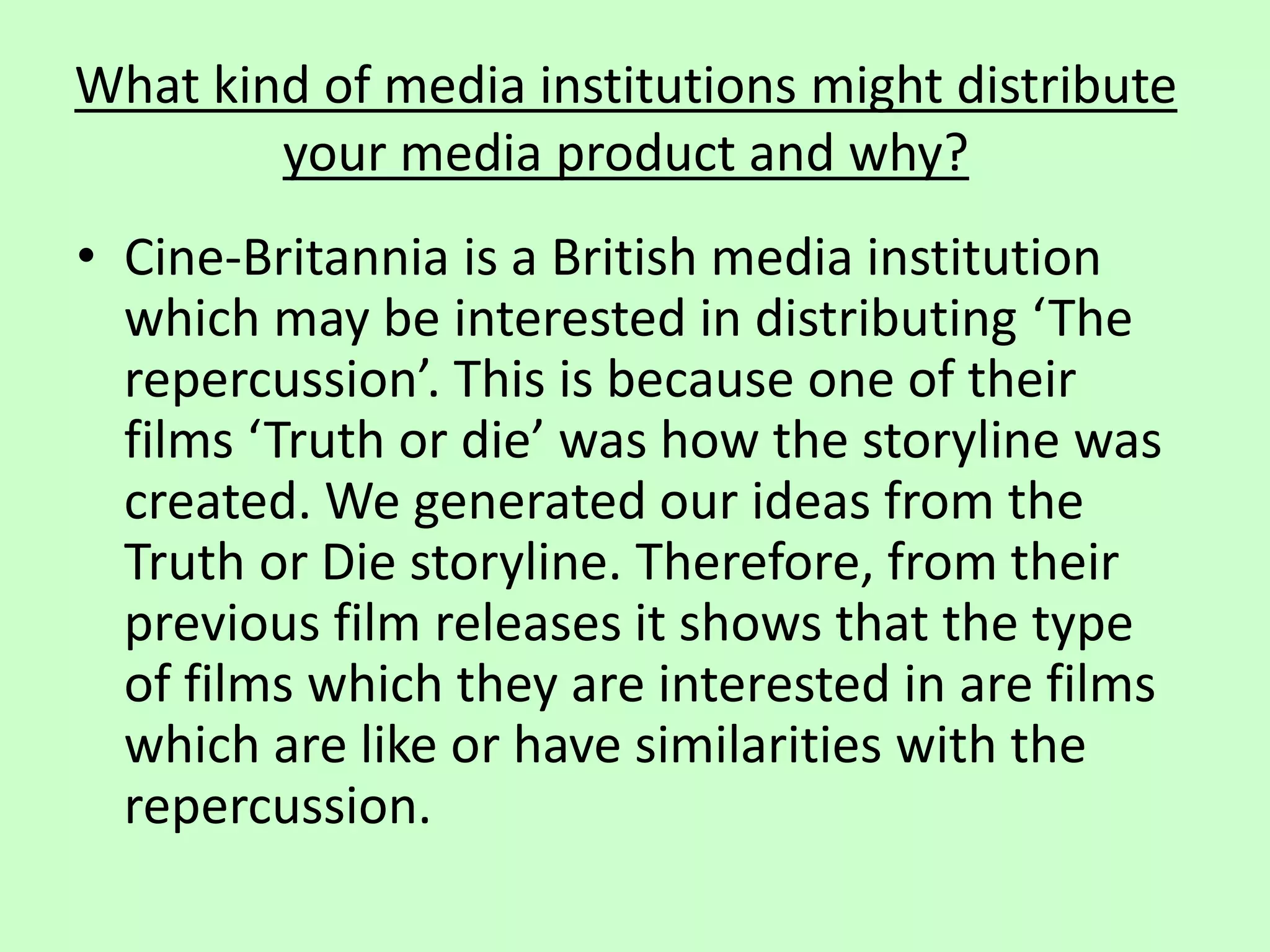 Media instution | PPTX | Media Industry | Industries