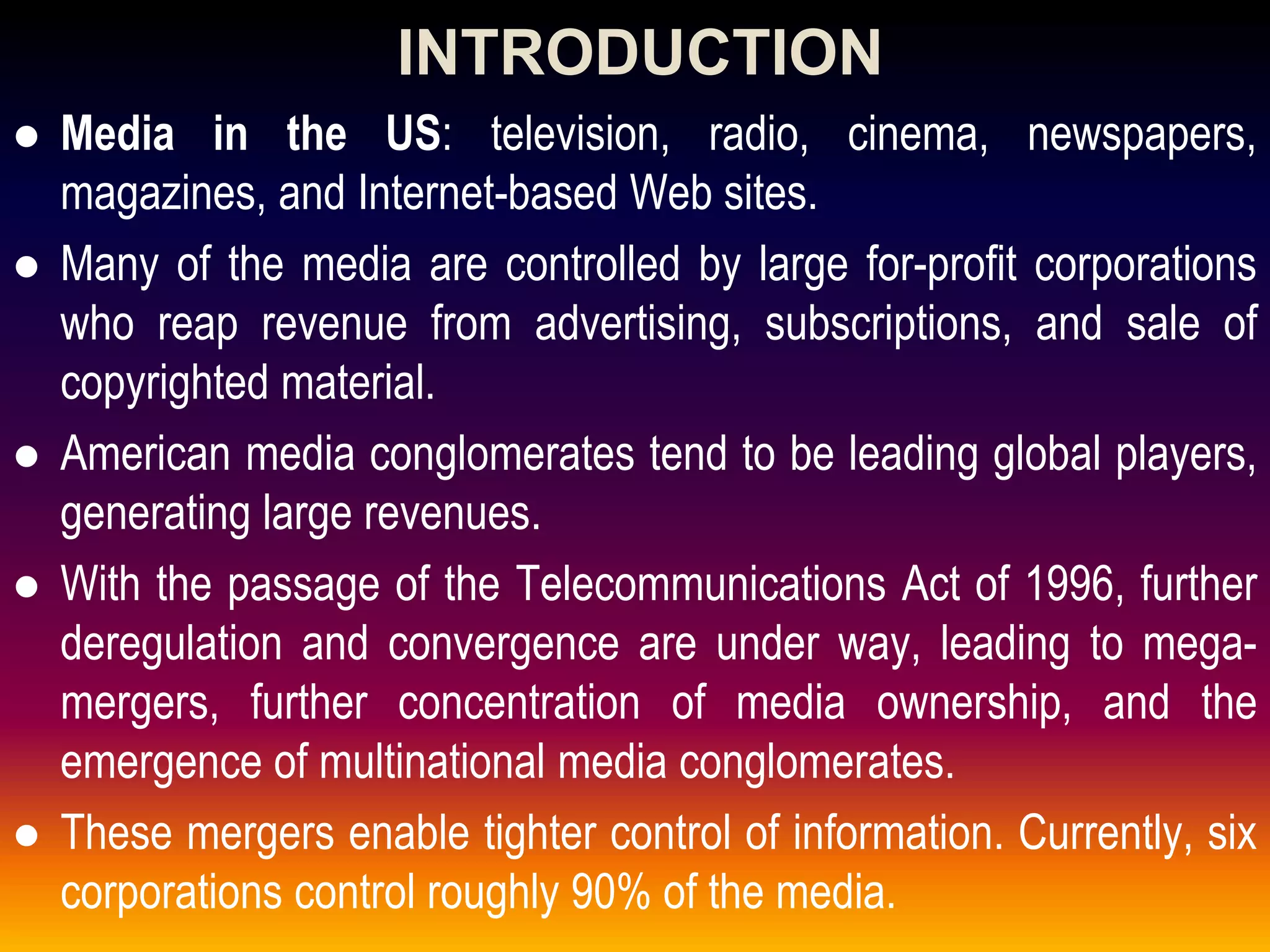 Media in the us | PPTX