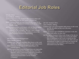Media jobs presentation | PPT