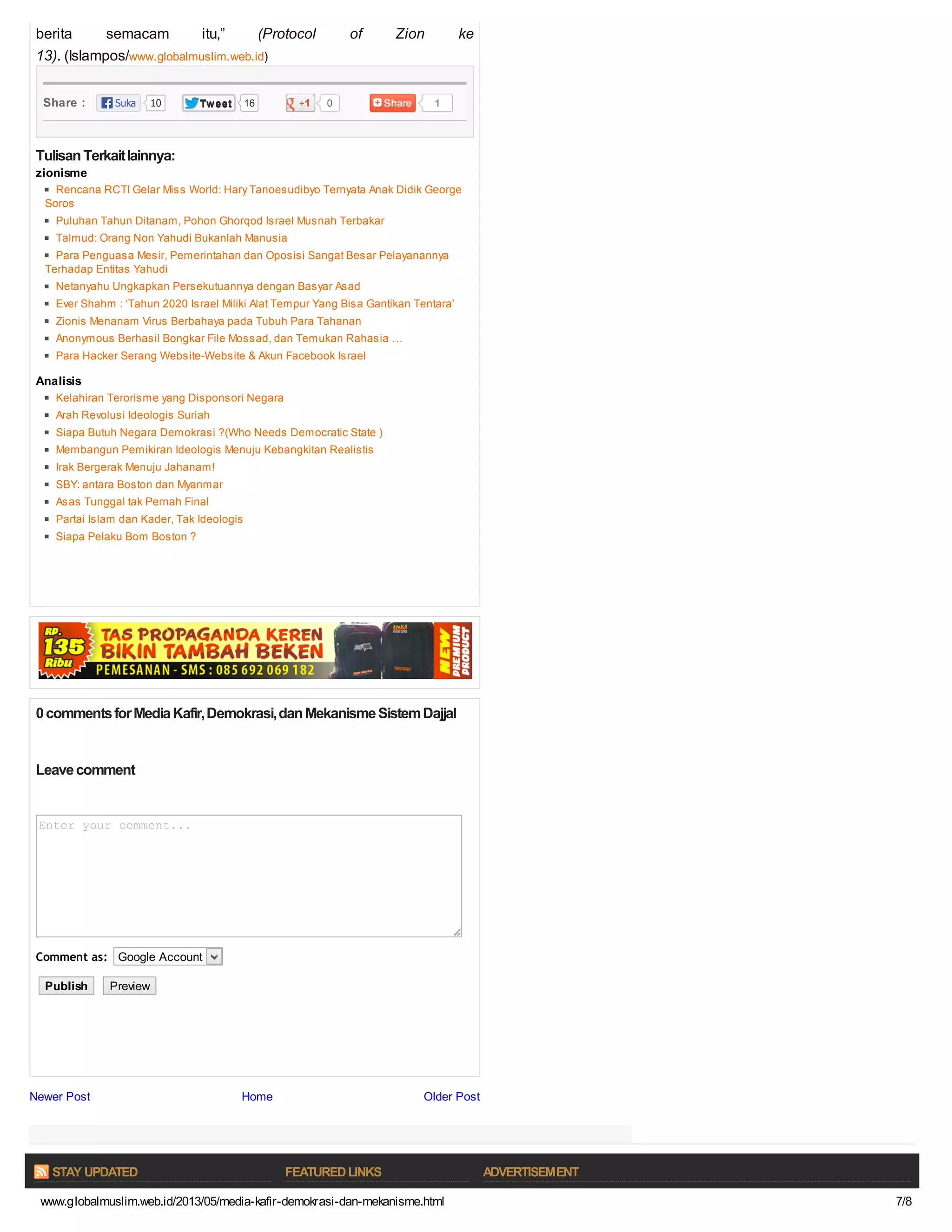 Media kafir, demokrasi, dan mekanisme sistem dajjal | PDF