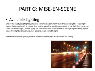 Media key terms mise en scene | PPTX