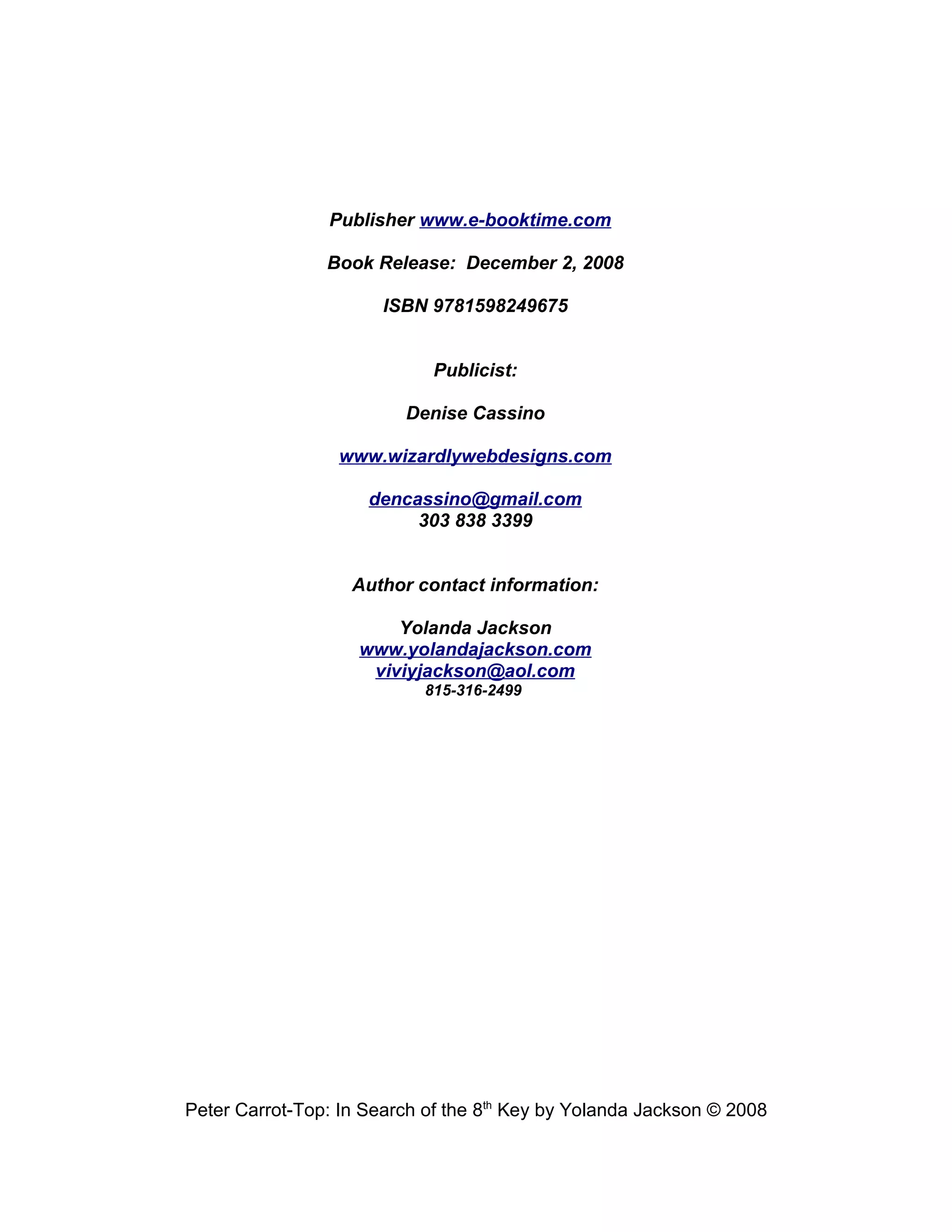 Media Kit Yolanda Jackson | PDF