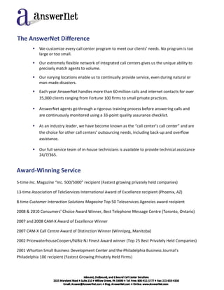 AnswerNet Media Kit 01.11