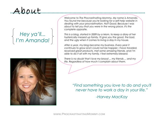 The Procrastinating Mommy Media Kit '13 | PPT