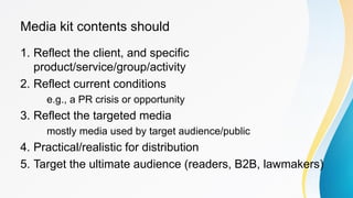 Media kit basics | PDF