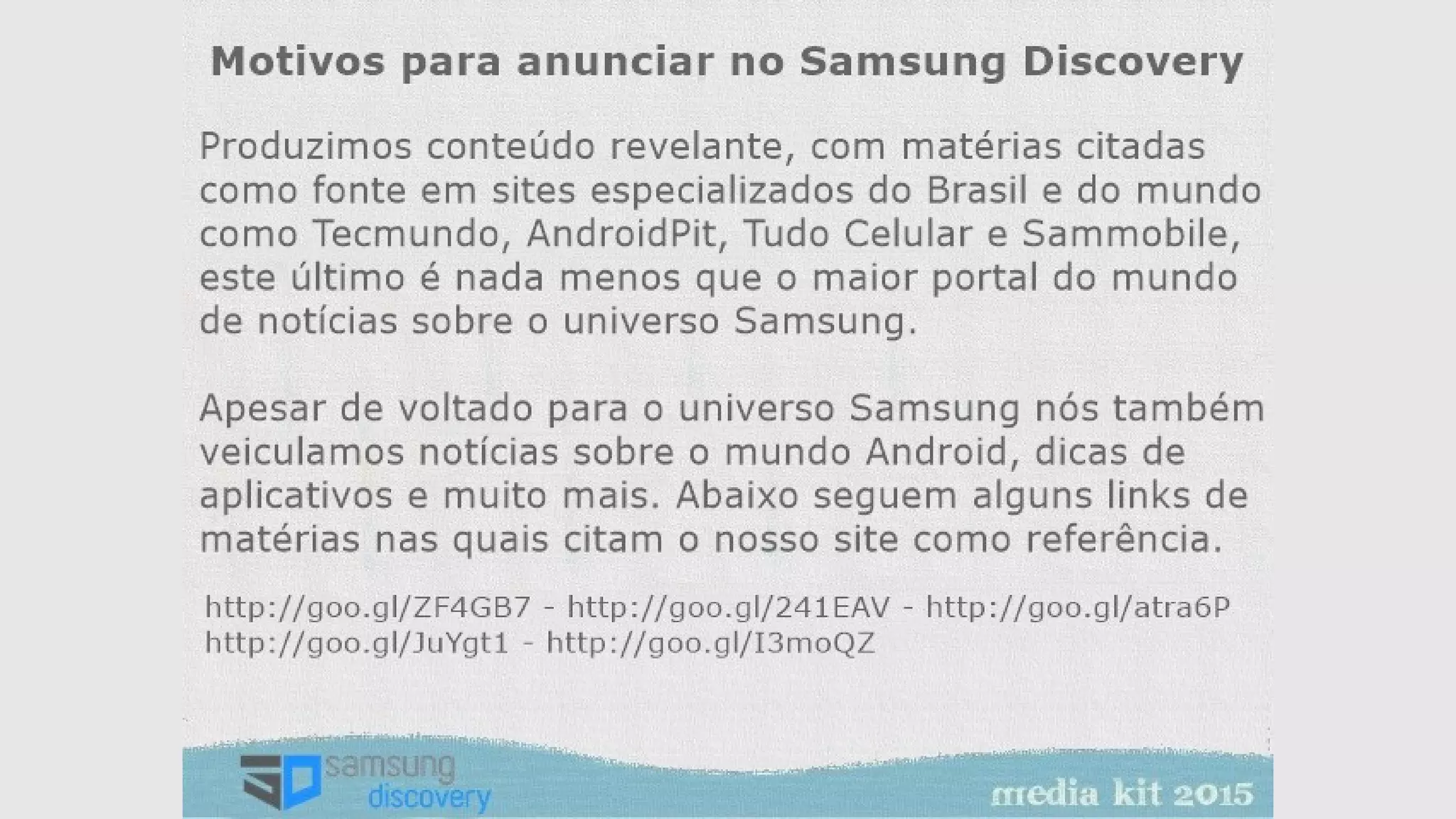 Media kit Samsung Discovery 2015-2 | PPT