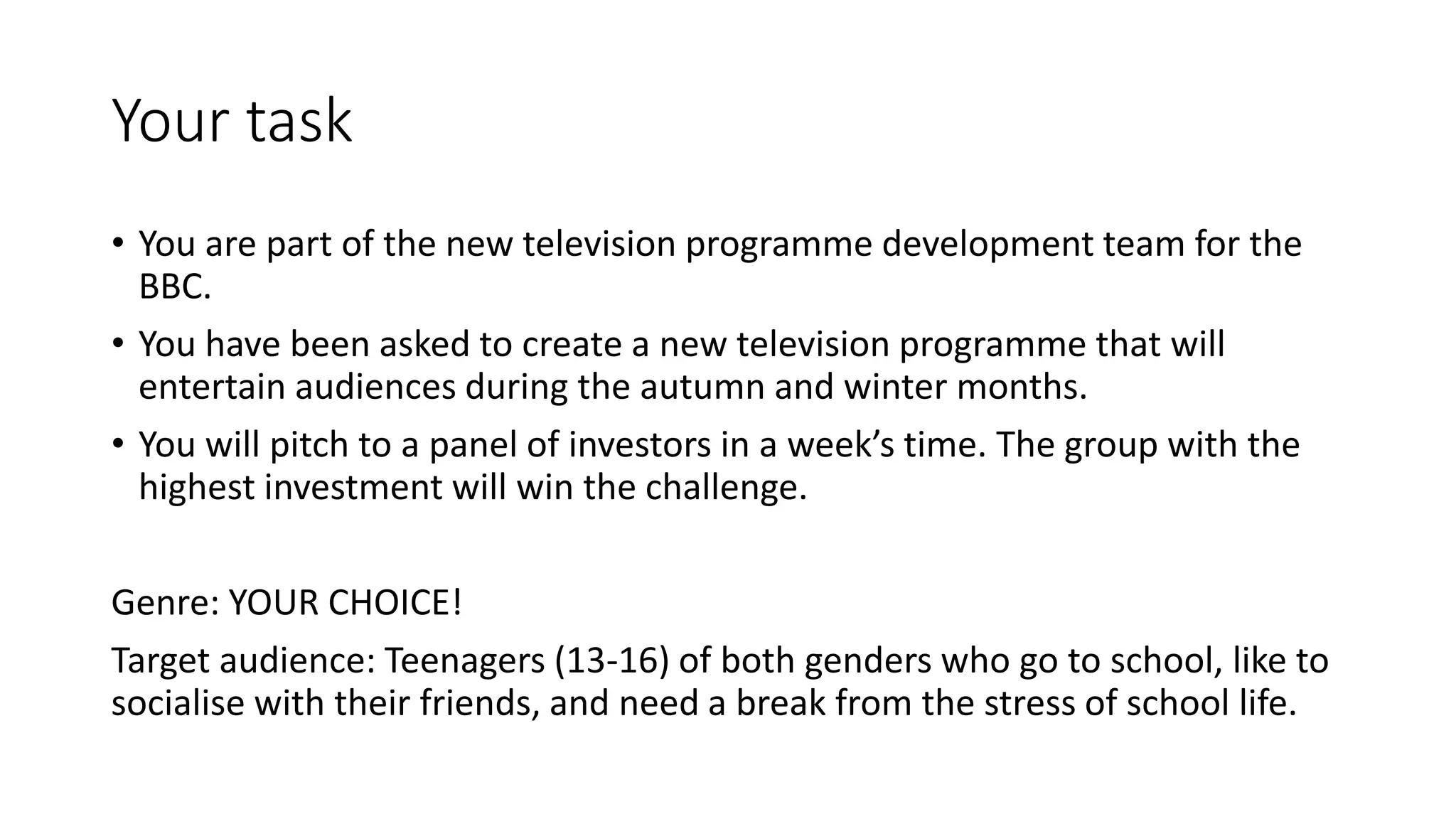 GCSE Media lessons 10-12 - televsion media | PPT