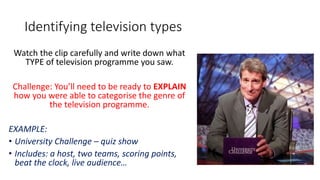 GCSE Media lessons 10-12 - televsion media | PPTX