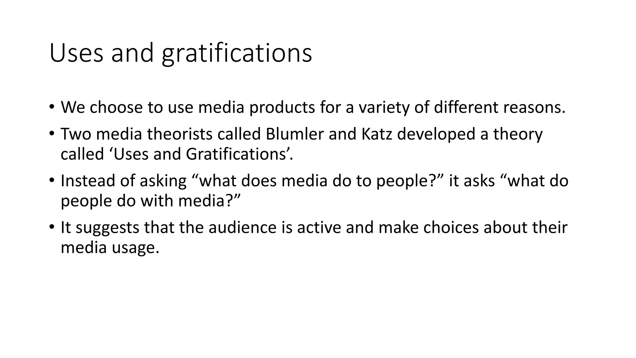 Media lessons 7-9 - Active audiences | PPT