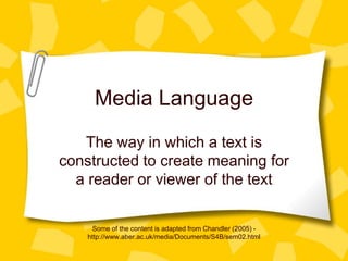 Media language theory | PPTX