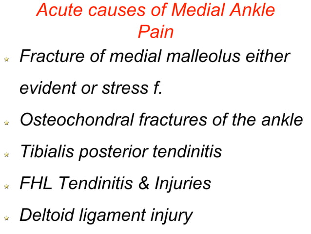 Medial ankle pain | PPT