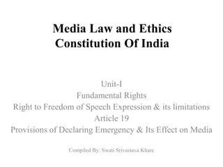 Media Law Ethics unit-1 | PPTX