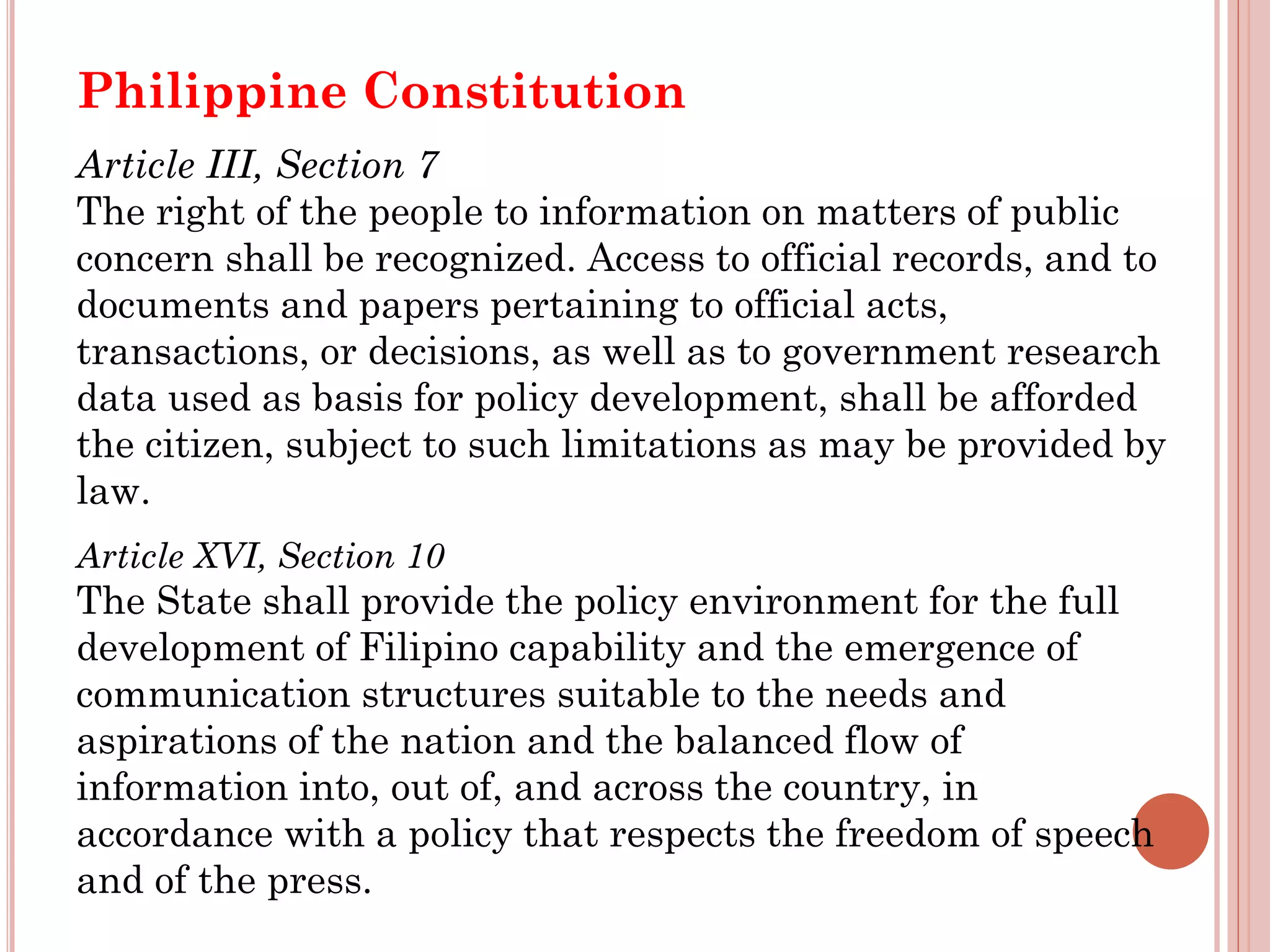 Media Laws in the Philippines | PDF