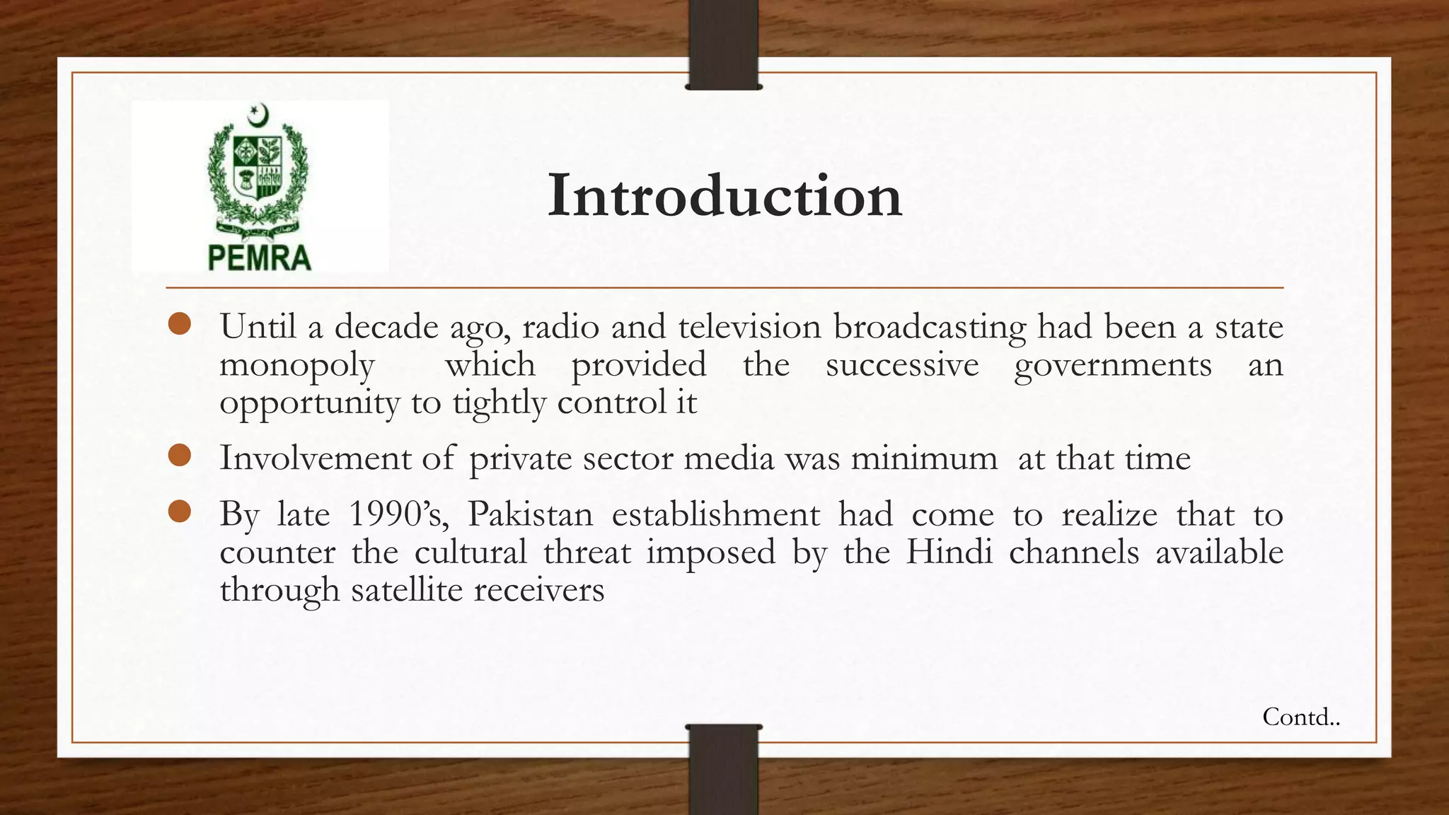 Media Laws in Pakistan & Role of PEMRA | PPTX