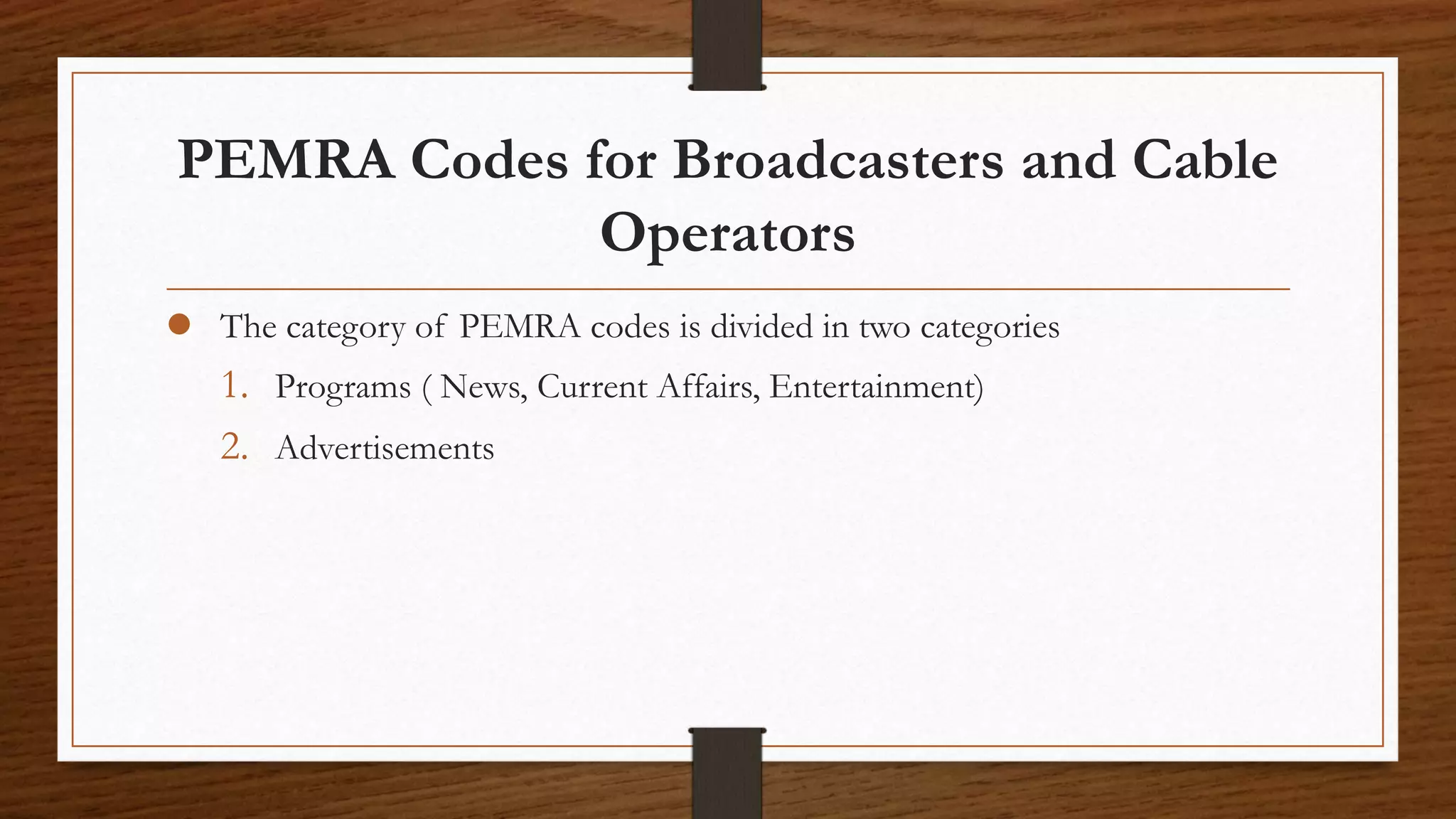Media Laws in Pakistan & Role of PEMRA | PPTX