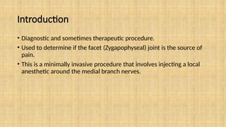 Cervical spine Medial branch block procedure | PPTX