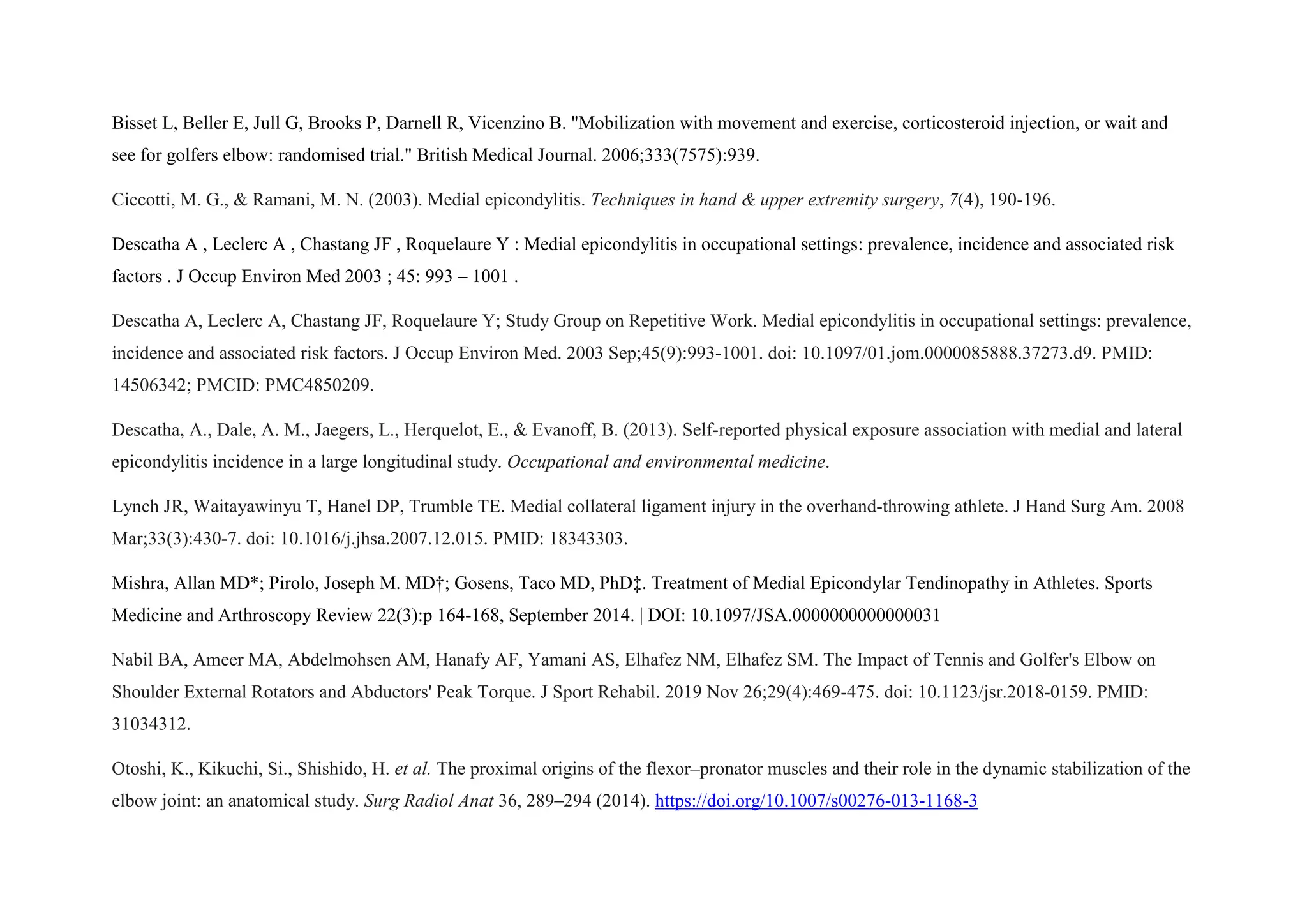 Medial Epicondylitis conditioning and rehab | DOCX