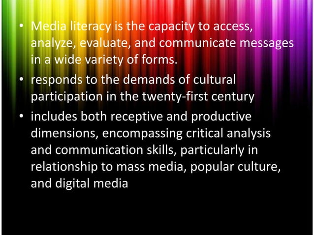 Media literacy | PPTX | Media Industry | Industries
