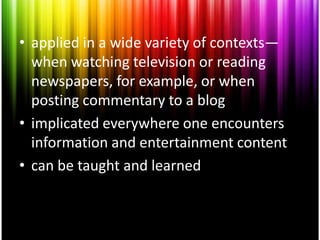 Media literacy | PPTX