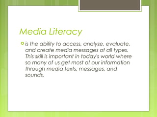 Media literacy | PPT