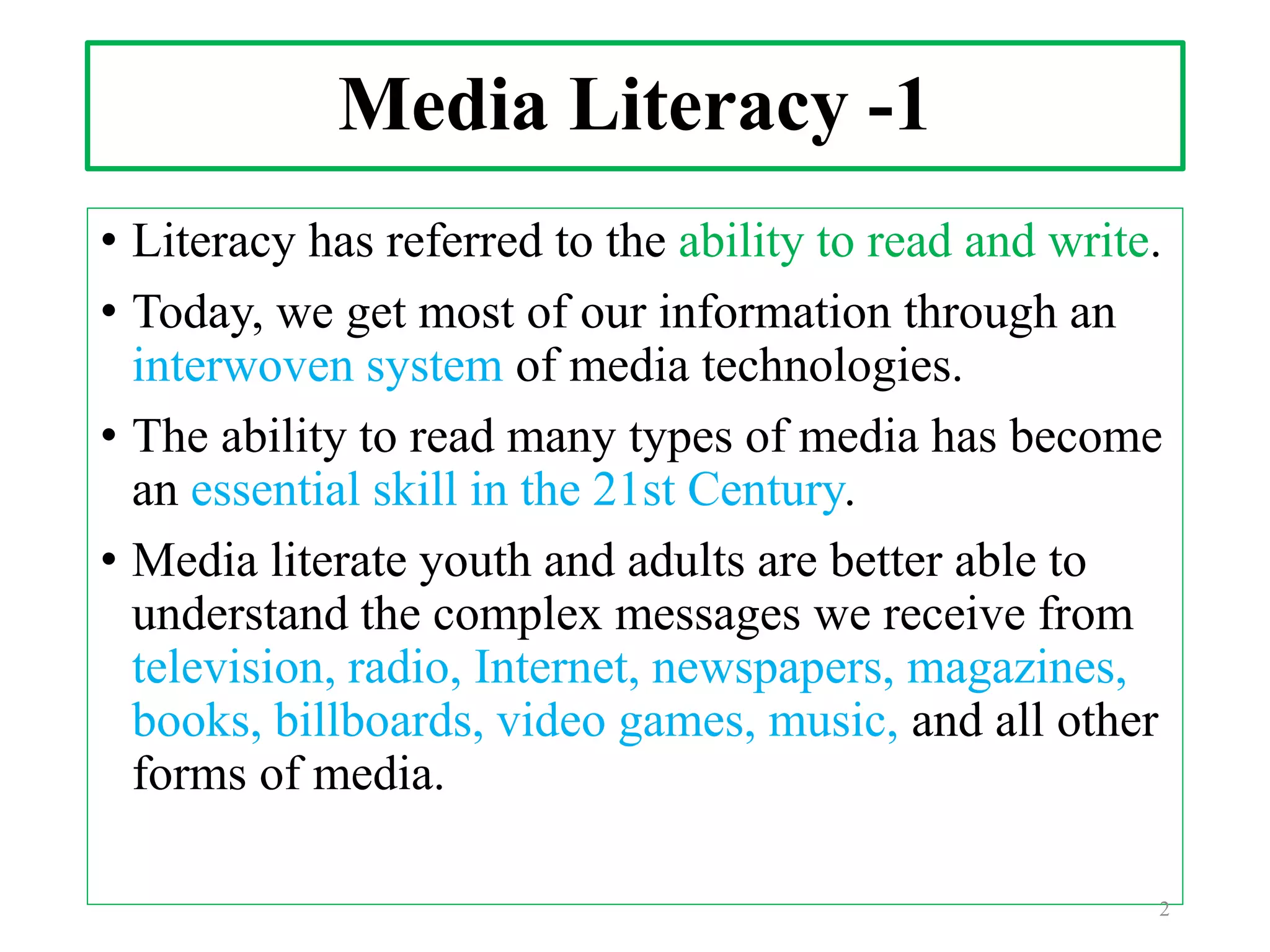 Media Health Literacy | PPTX