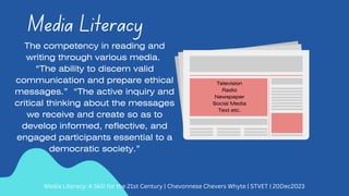 Media Literacy - A Skill for the 21st Century | PDF