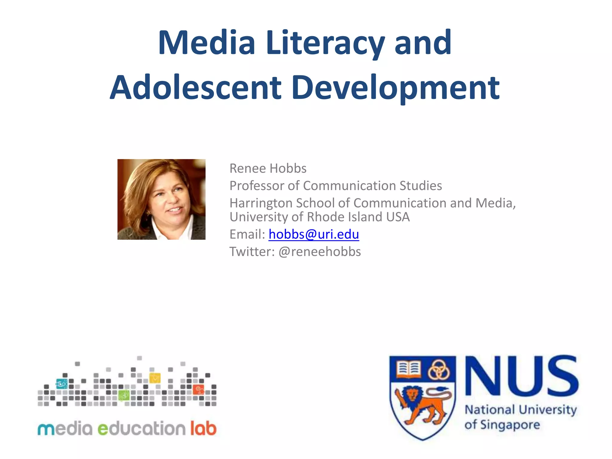 Media Literacy & Adolescent Development | PPT