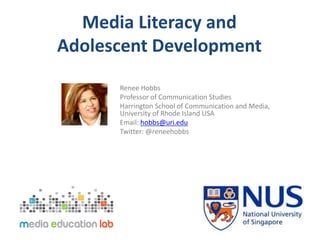 Media Literacy & Adolescent Development | PPT