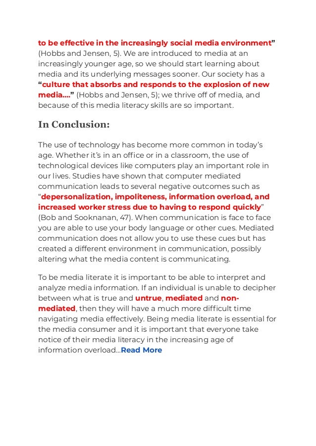 Media literacy in the age of information overload | PDF