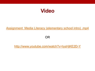 media literacy lesson.ppt | Internet for Beginners | Internet