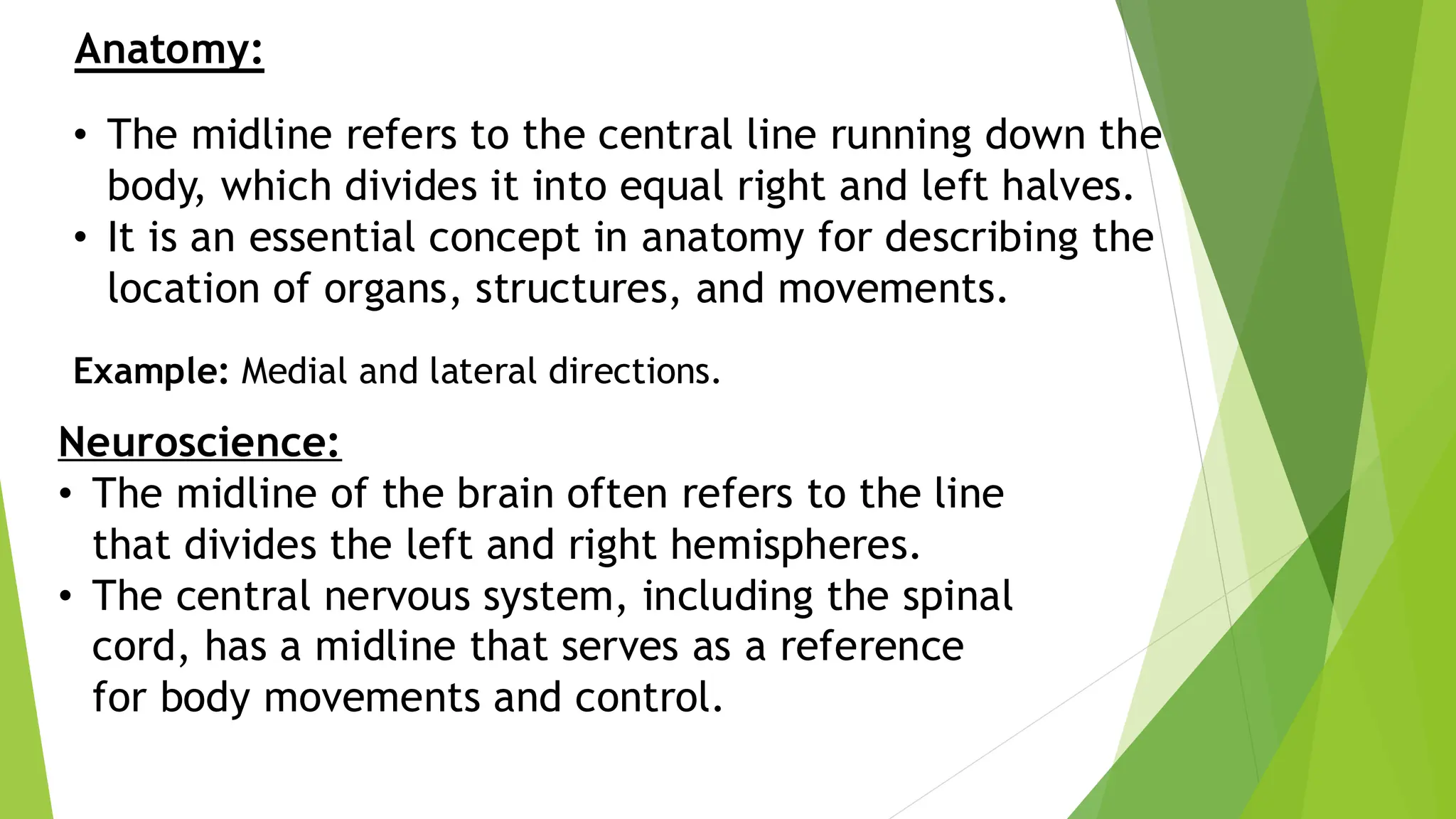 ANATOMICAL LINES. (medial and midline) | PDF