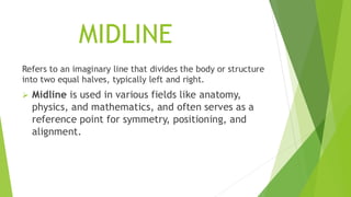 ANATOMICAL LINES. (medial and midline) | PDF