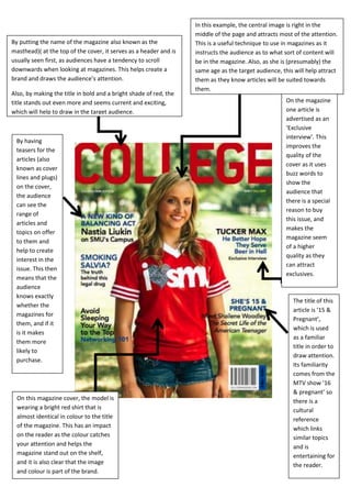 Media magazine analysis cover 1 | PDF