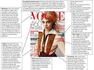 Vogue Magazine Barcode With Price
