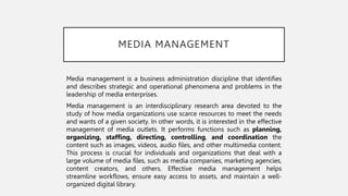 Media MANAGEMENT CONCEPT AND ITS FUNCTIONS ak.pptx | Human Resources ...