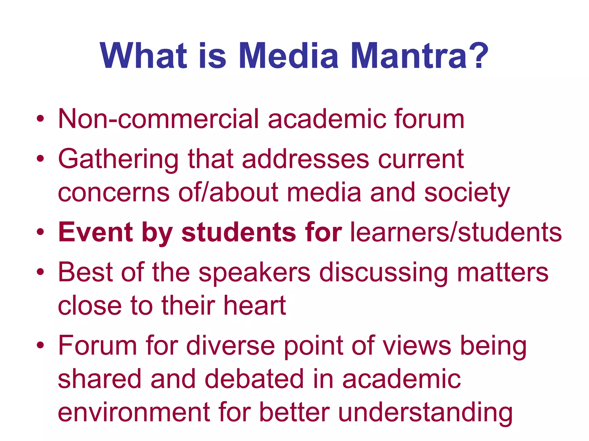Media mantra flashback 2000 2020 | PPT