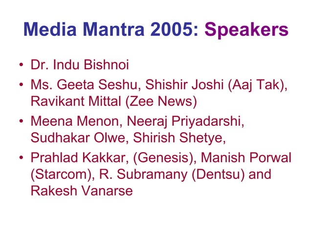 Media mantra flashback 2000 2020 | PPT