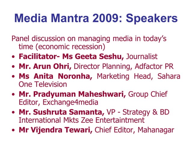 Media mantra flashback 2000 2020 | PPT