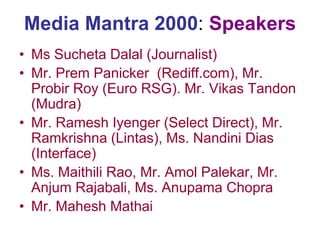 Media mantra flashback 2000 2020 | PPT