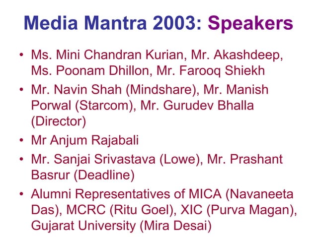 Media mantra flashback 2000 2020 | PPT
