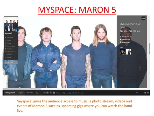 Media maroon 5 audience research | PPTX | Social Networking | Internet