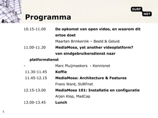 MediaMosa: plannen & activiteiten in 2010 | PPT