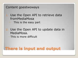 MediaMosa and webservices | PPTX | Browsers | Computer Software and Applications