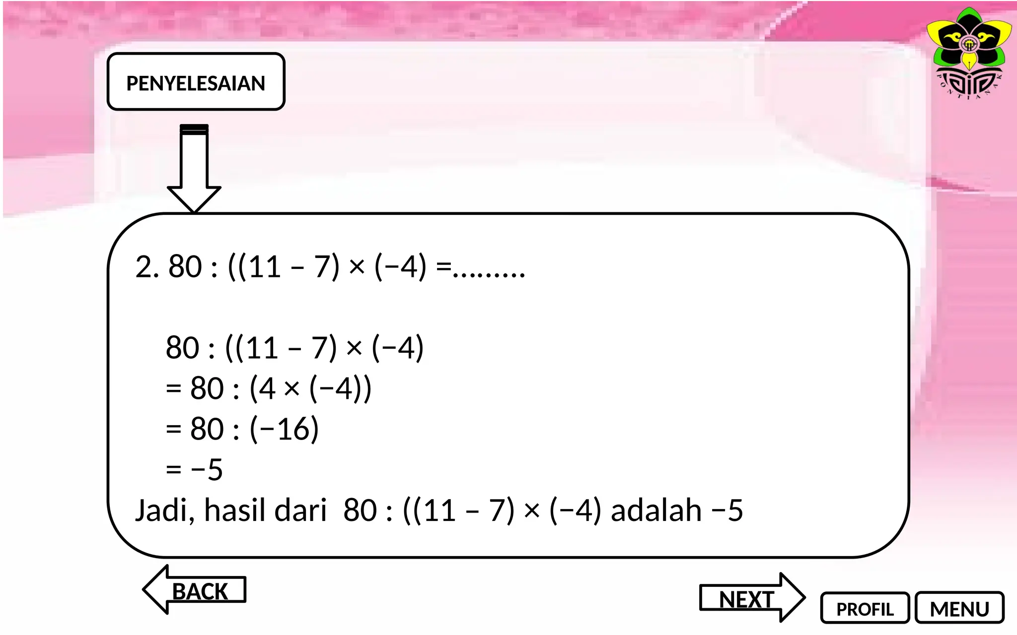 media matematika kelompok 6 operasi hitung campuran bilangan bulat | PPT