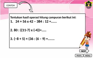 media matematika kelompok 6 operasi hitung campuran bilangan bulat | PPT